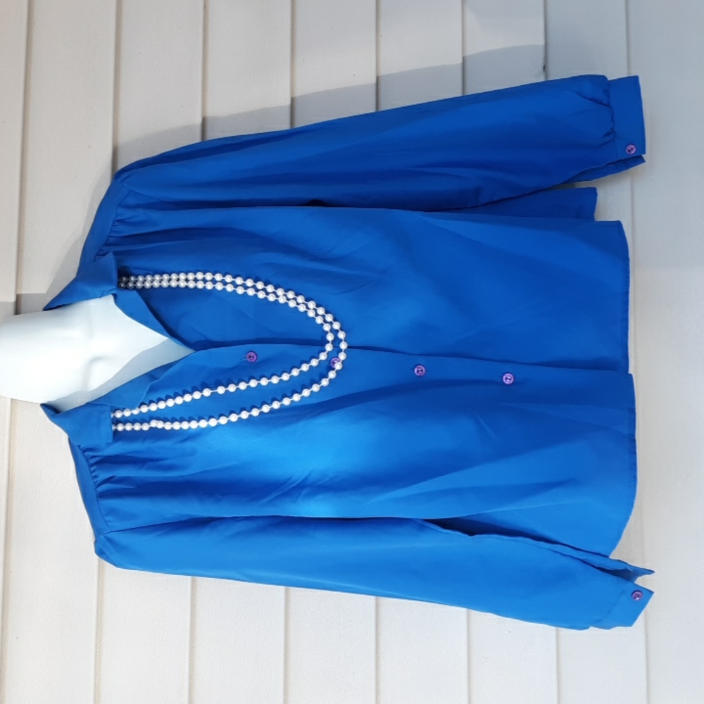 Vintage Rhapsody 80s Blouse Unique Attached Faux Pear… - Gem